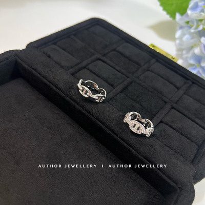 AUTHOR 满钻猪鼻戒指 S925纯银不掉色简约轻奢叠戴百搭食指戒男女