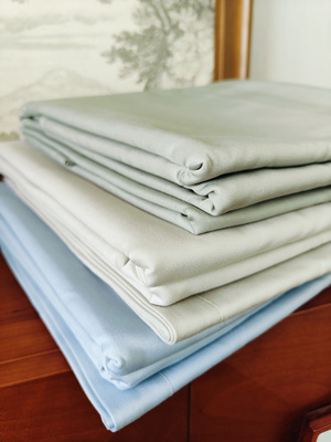 外贸出口加厚纯棉贡缎埃及棉1200T双人床单枕套单品配三件套纯色