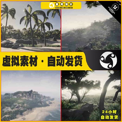UE4 Tropical Island Environment 热带雨林小岛海盗椰子树场景