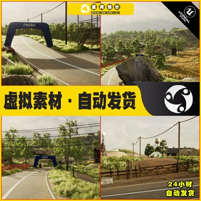 UE4虚幻5 Countryside Race Game Pack 国家公路赛车模型场景4.27