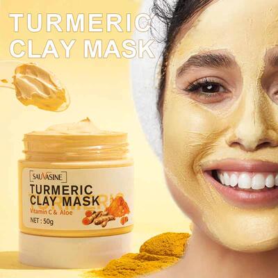 Turmeric Mud Mask Facial Purification Deep Cleansing Brighte