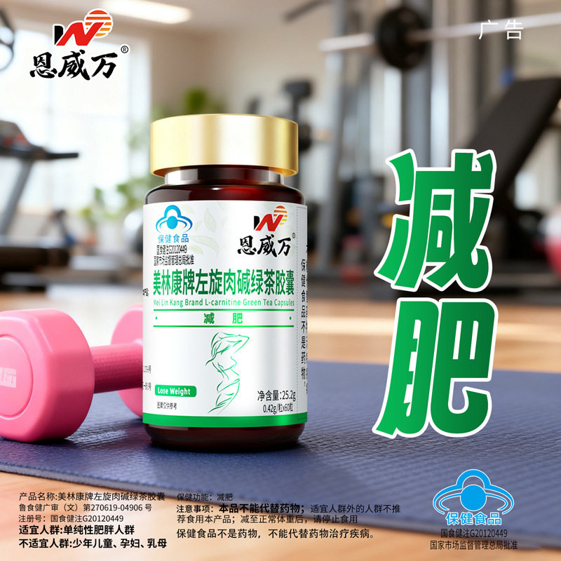 左旋肉碱绿茶胶囊减肥单纯性肥胖人群女性女性男士保健食品正品