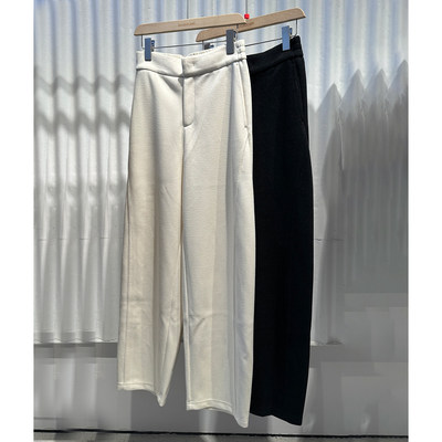 播商场同款厚款毛呢阔腿裤子