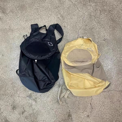 NICE新款韩国奶酪黄宽肩带机能风双肩包女大容量旅行背包学生书包