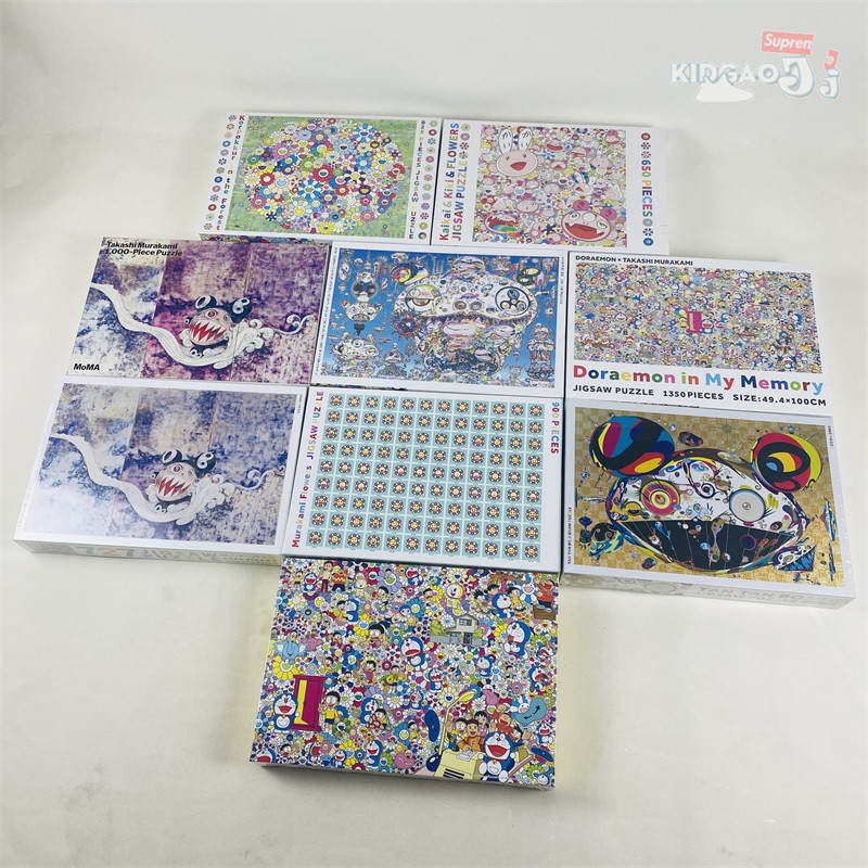 现货 村上隆Kaikaikiki创意玩具 太阳花哆啦A梦机器猫拼图