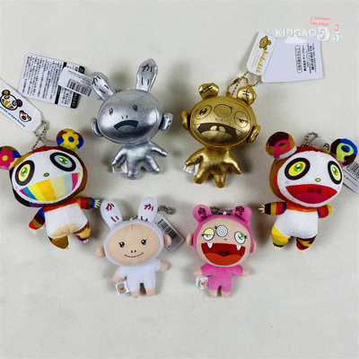 村上隆kaikai熊猫毛绒挂件钥匙扣