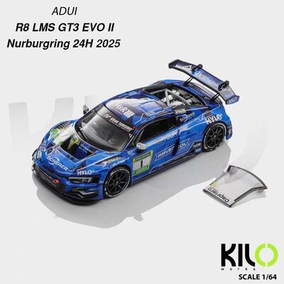 【现货】KILO WORKS 1:64 奥迪R8 LMS GT3 EVOII 1号车合金车模