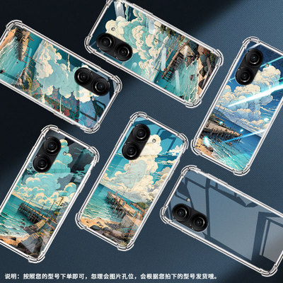 适用华硕ROG6BatmanEdition手机气囊壳ASUSROG9FE手机壳海边码头潮流ROG9FE四角防摔华硕Zenfone10保护套