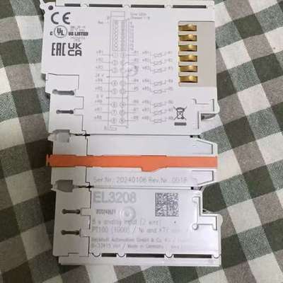 议价倍福EL3208 8通道模拟量输入，功能正常，线头断在里可维修