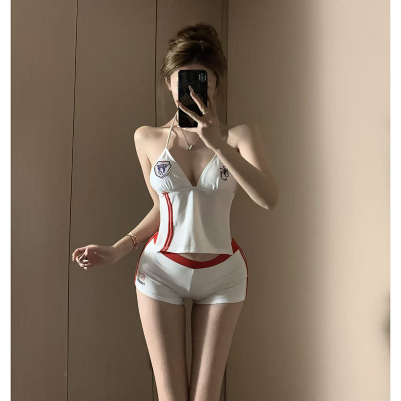 新款辣妹比基尼分体泳衣女平角裤性感纯欲小胸海岛度假网红风小胸