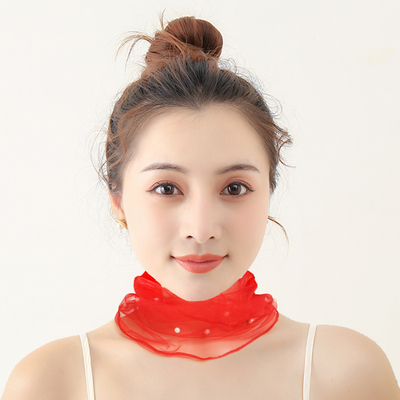 网纱钉珠批发洋气护颈防晒丝巾