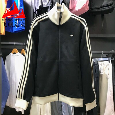 阿迪达斯三叶草男装2025春款经典复古修身立领运动夹克外套JC6353