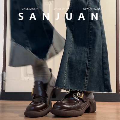 可搭配各种风格的复古风女乐福鞋