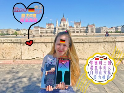 现货德国ikoo热风直发造型扁梳paddle X防静电网红款家用按摩梳子