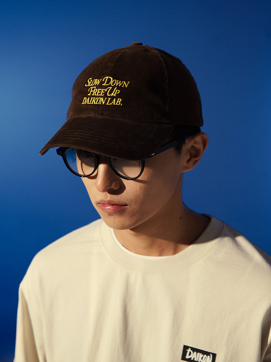 DAIKON Lab23aw Cord Baseball Cap复古休闲撞色刺绣灯芯绒棒球帽
