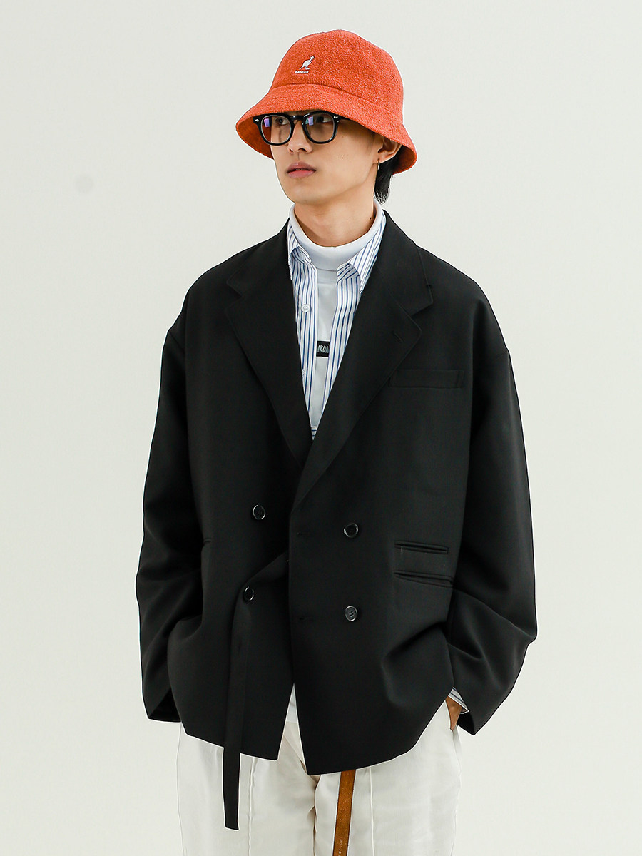 DAIKON 20/AW秋冬新款日系复古宽松廓形双排扣西服休闲外套西装