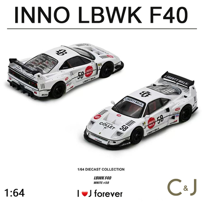 现货 1:64 INNO 1:64 LBWK F40 COLLET车合金收藏仿真模型