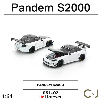 1:64拓意POPRACE Pandem S2000 S51-02 超跑合金赛车静态模型