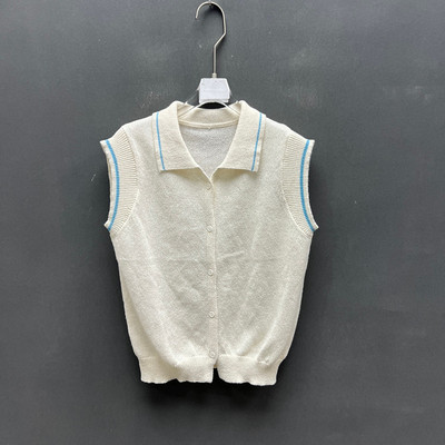 欧洲站夏季翻领单排扣修身马甲