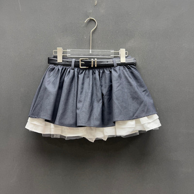 欧洲站早夏高腰网纱百褶半身裙