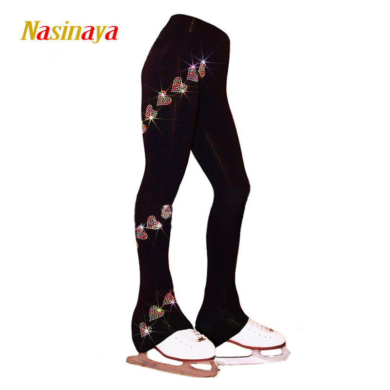 福诺Nasinaya4色专业儿童成人花样滑冰裤训练服加绒保暖红绿烫钻2