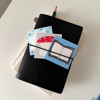 浮光分装 nnight 蘑菇星空手帐便签无粘性拼贴