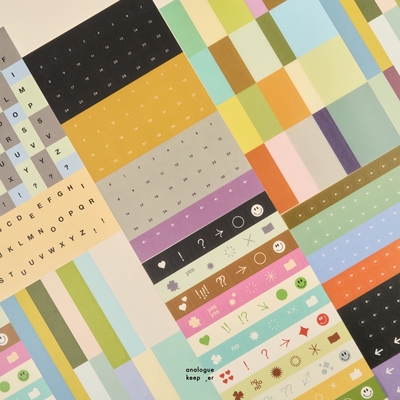 analogue keeper Label sticker 韩系简约数字箭头几何笔记贴纸