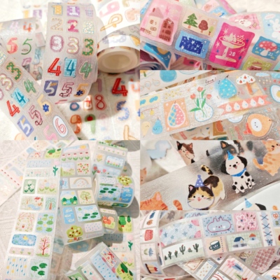 浮光分装37度文创合集模切手帐胶带数字面包春意梨子系列闪膜手帐