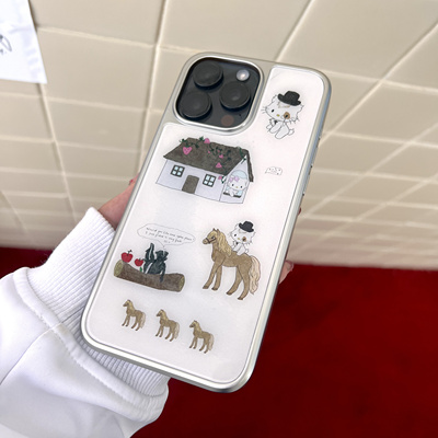 AnotherHill x Goldanna原创插画亚克力背板银色软边手机壳 ？表面有膜记得撕开