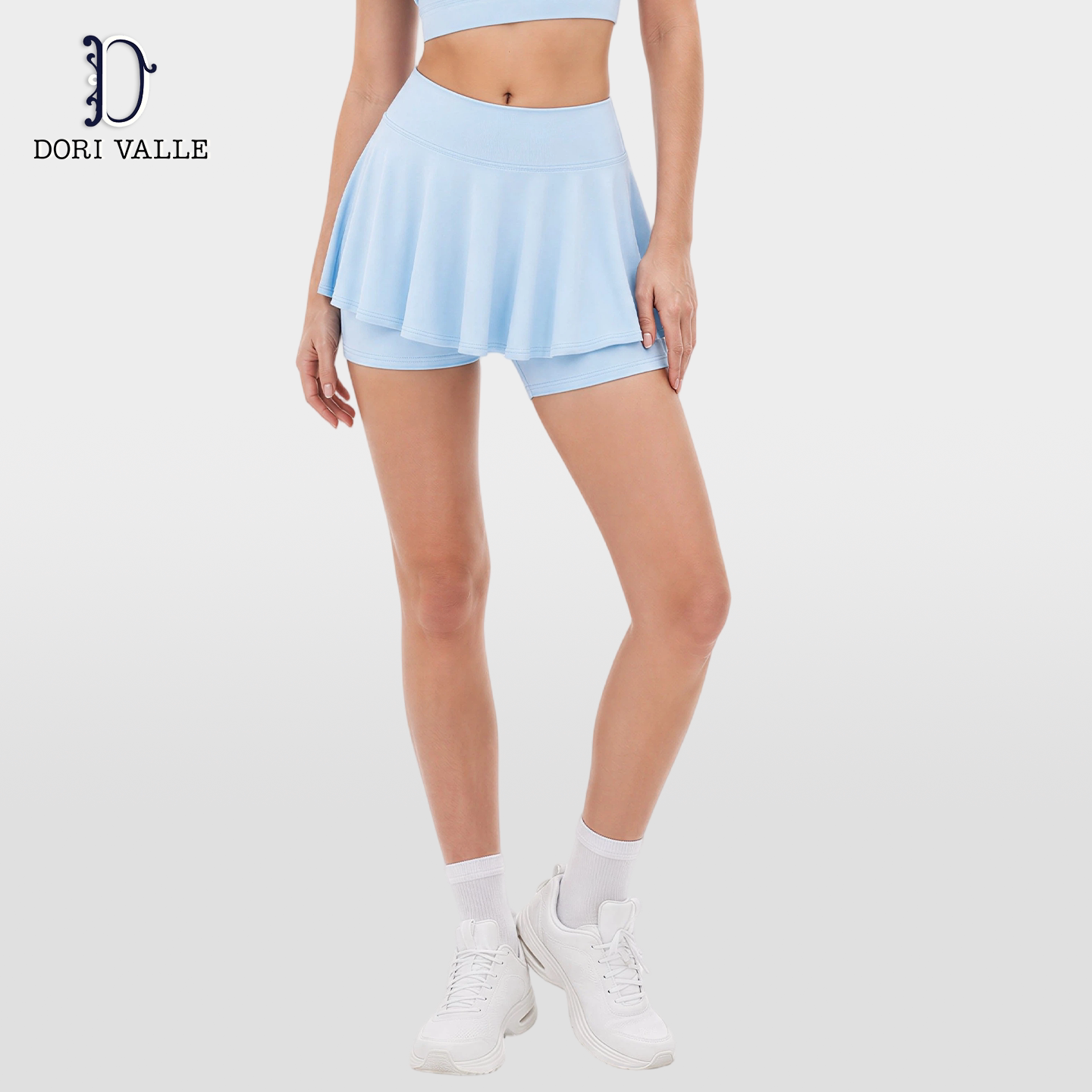 Dori Valle 夏季新款多巴胺天蓝色运动瑜伽裙网球穿搭裙裤女打底