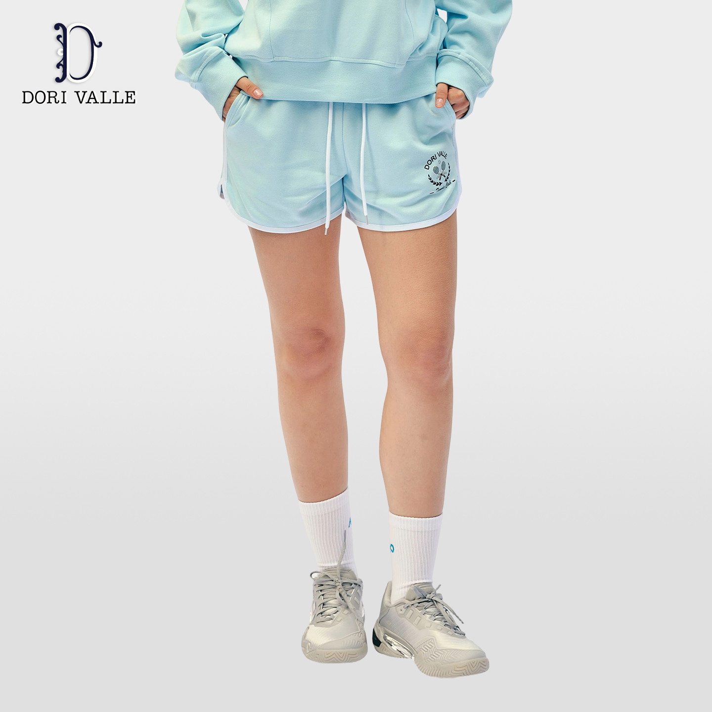 Dori Valle 多巴胺夏季轻薄透气网球运动休闲收腰显瘦印花短裤女
