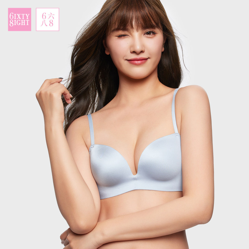 6IXTY8IGHT 68无钢圈内衣女性感小胸聚拢上托无痕文胸罩BR09874_虎窝淘