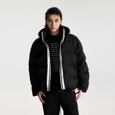 COLDSTONE 冬季三压胶条纹棉服男女潮牌百搭加厚面包棉衣外套保暖