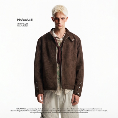 NOFUNNULL美式高街vibe麂皮夹克