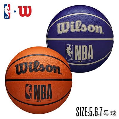 日本代购威尔胜 Wilson NBA DRV BSKT 尺寸 5、6 和 7 橡胶篮球