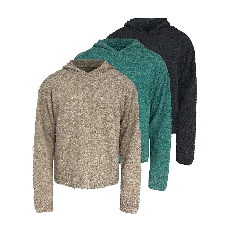 JCAESAR INSIDE-OUT HOODED SWEATER羊毛粒纱连帽毛衣正反两面_虎窝淘