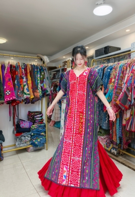 夏萨珑！土库曼部落风重工刺绣印度民族风泰国波西米亚连衣裙2026