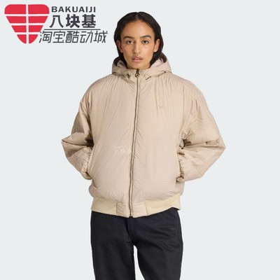 阿迪达斯女装棉服2025冬新款保暖双面穿飞行员运动休闲外套KC8421