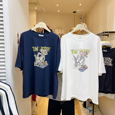 ZC26年夏上新韩系休闲卡通印花宽松大版短袖T恤女上衣潮