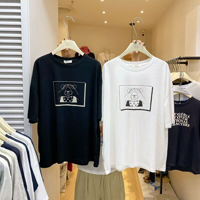 ZC夏上新韩系休闲卡通印花宽松大版短袖T恤女上衣