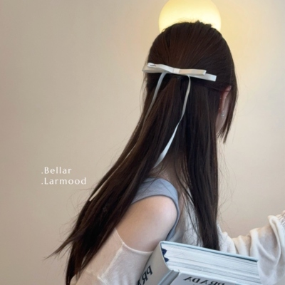 Bellar复古甜美缎带一字弹簧发夹
