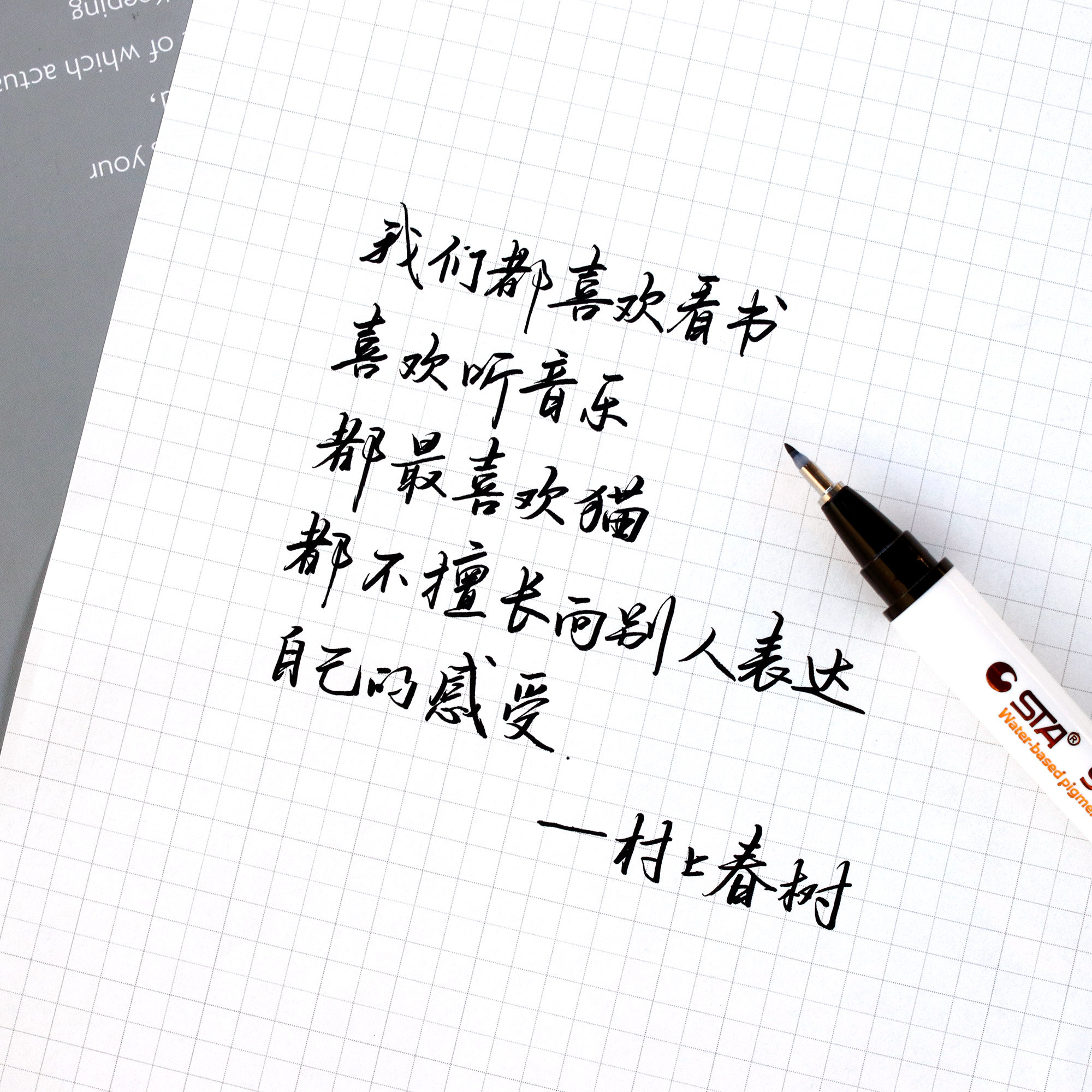 4支组合装书法专用笔练字秀丽笔软笔大中小楷细楷软勾线笔签名笔