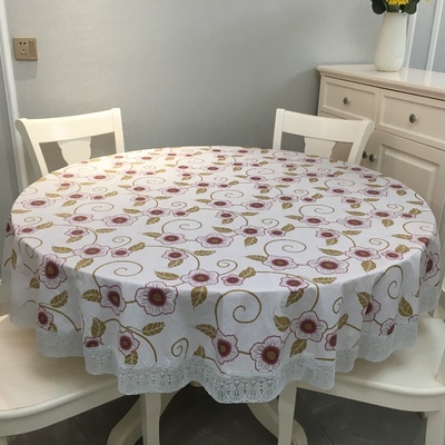 田园PVC免洗圆桌布防水防油防烫