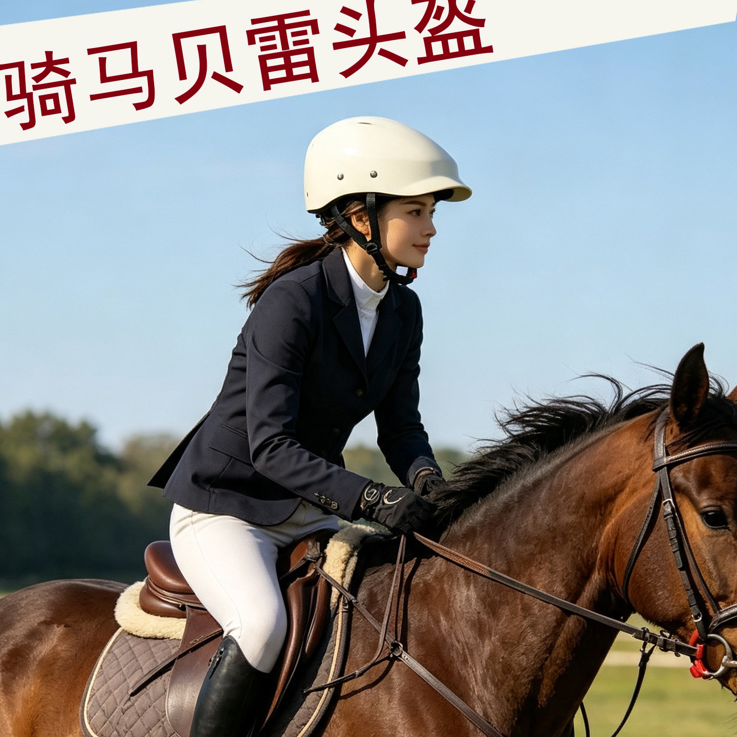 马术头盔英伦风复古贝雷帽夏头盔男女透气骑马帽护头骑马装备