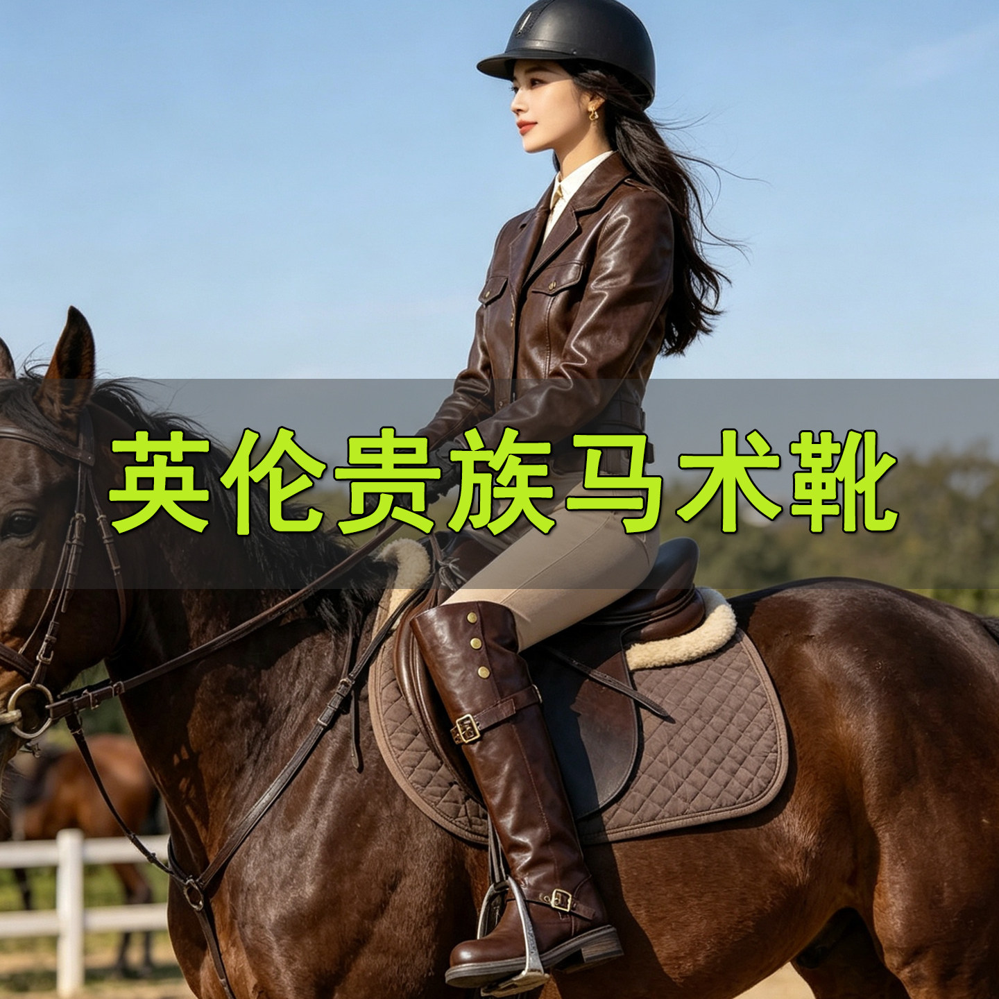 马术靴子女款英伦风骑士靴子成人儿童骑马靴子专业马术靴