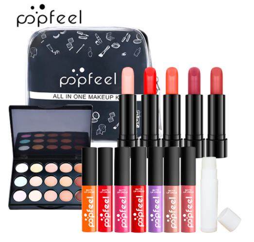 POPFEEL ALL IN ONE makeup kit (eyeshadow, lip gloss,lipstick