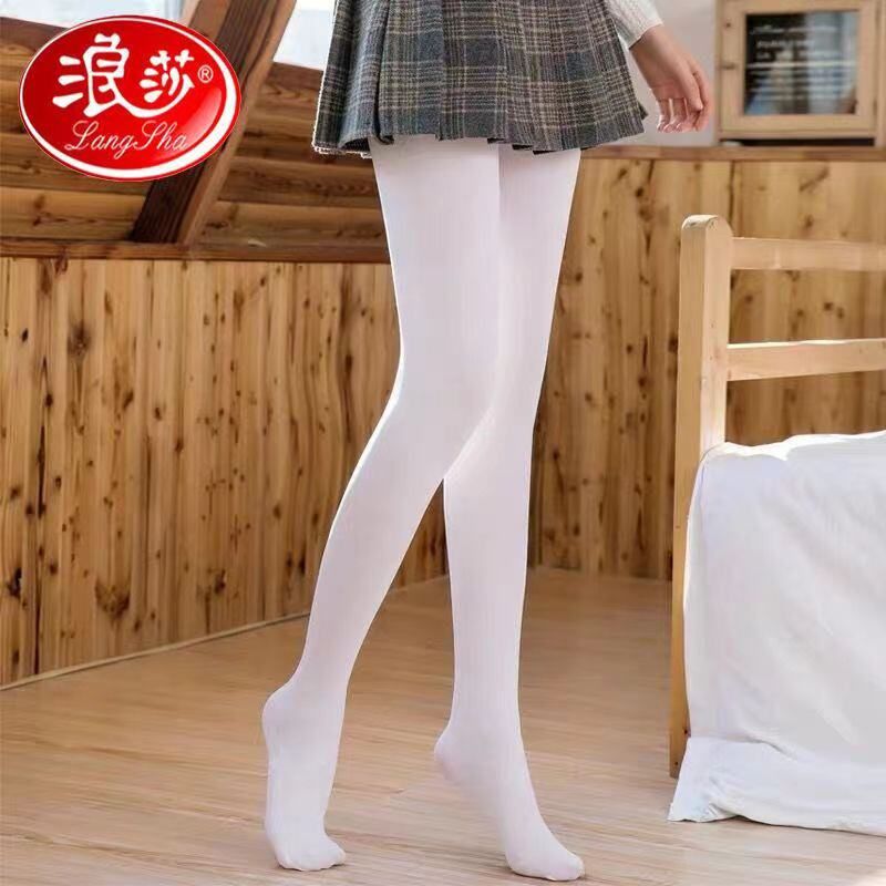 浪莎丝袜中厚打底裤春秋白色连裤袜天鹅绒光腿防勾丝连裤袜