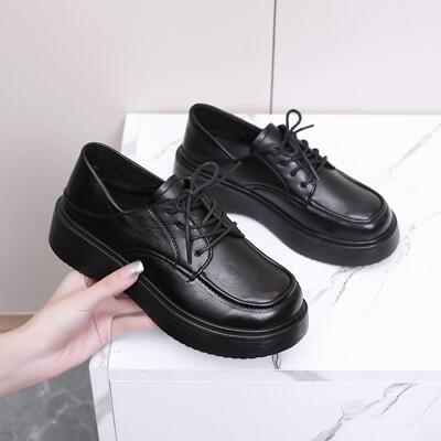 黑色小皮鞋女2025新款
