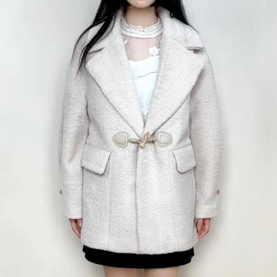 cache通勤宽松仿毛呢棉服女