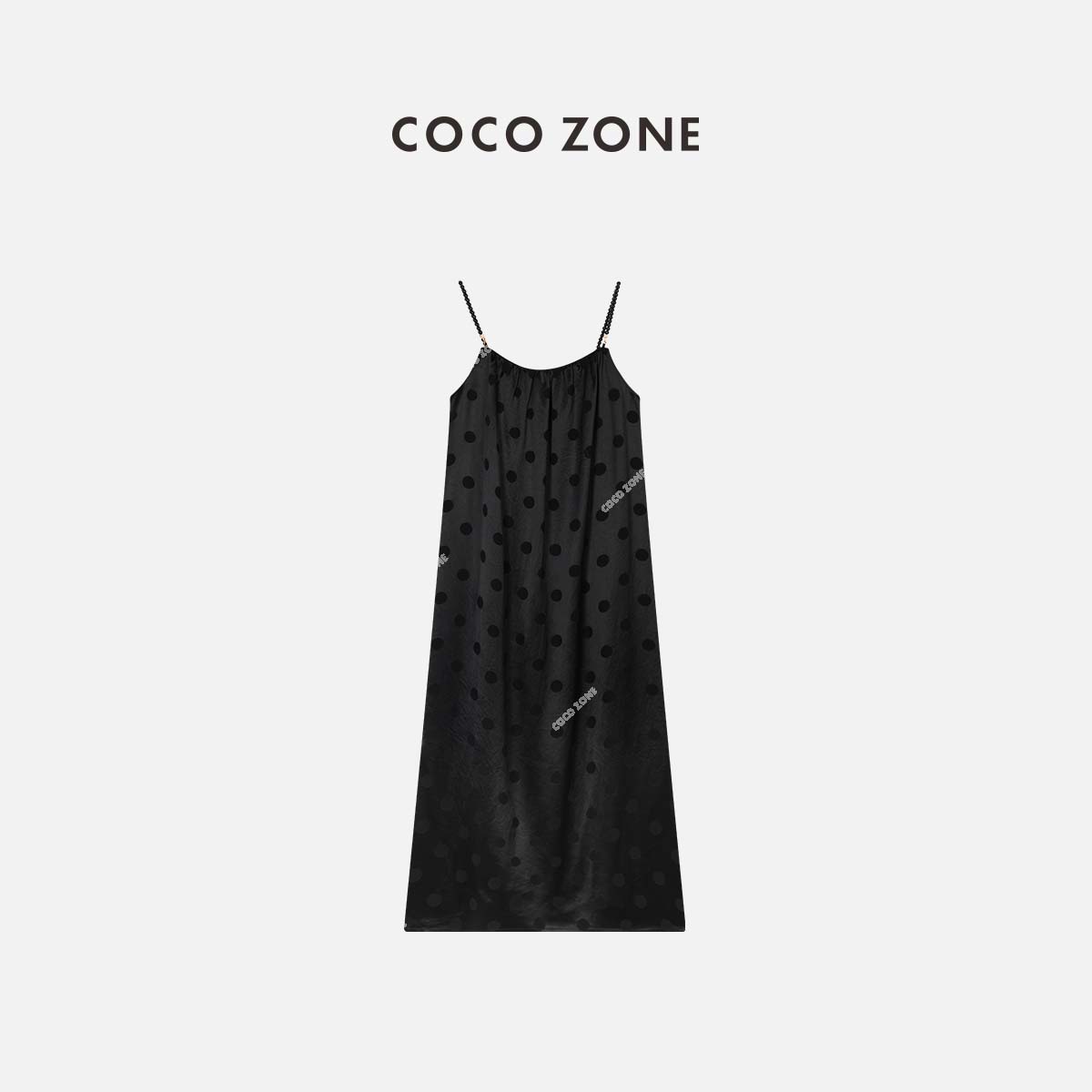 COCO ZONE 刘一一2026秋夏波点设计度假风感宽松显瘦吊带裙子女